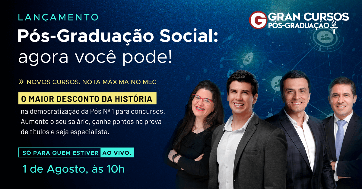 PÓS-GRADUAÇÃO SOCIAL: agora você pode!